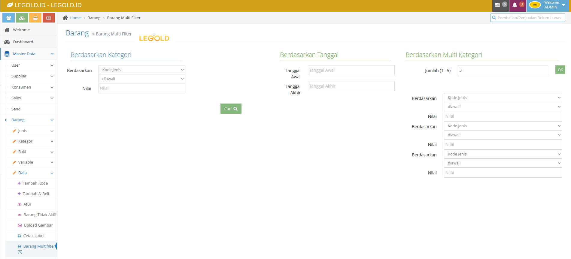 Software Toko Emas, Gold Store Solution dan Berlian LEGOLD