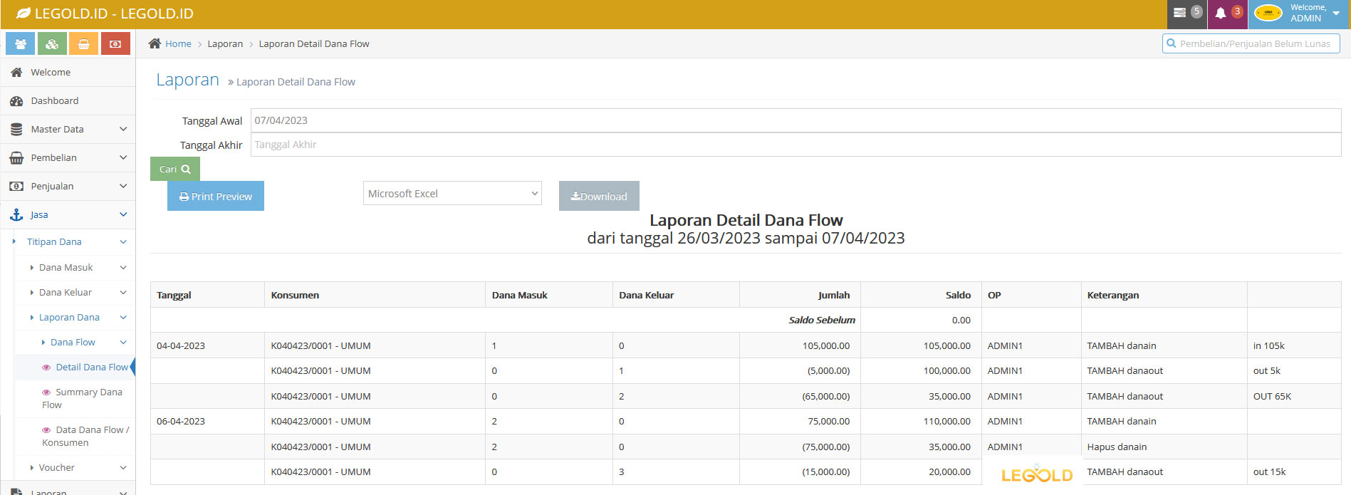 Software Toko Emas, Gold Store Solution dan Berlian LEGOLD